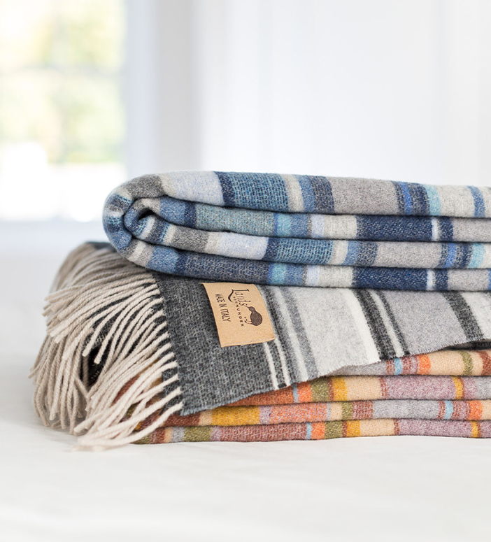 Milano Striped Merino Wool Throws