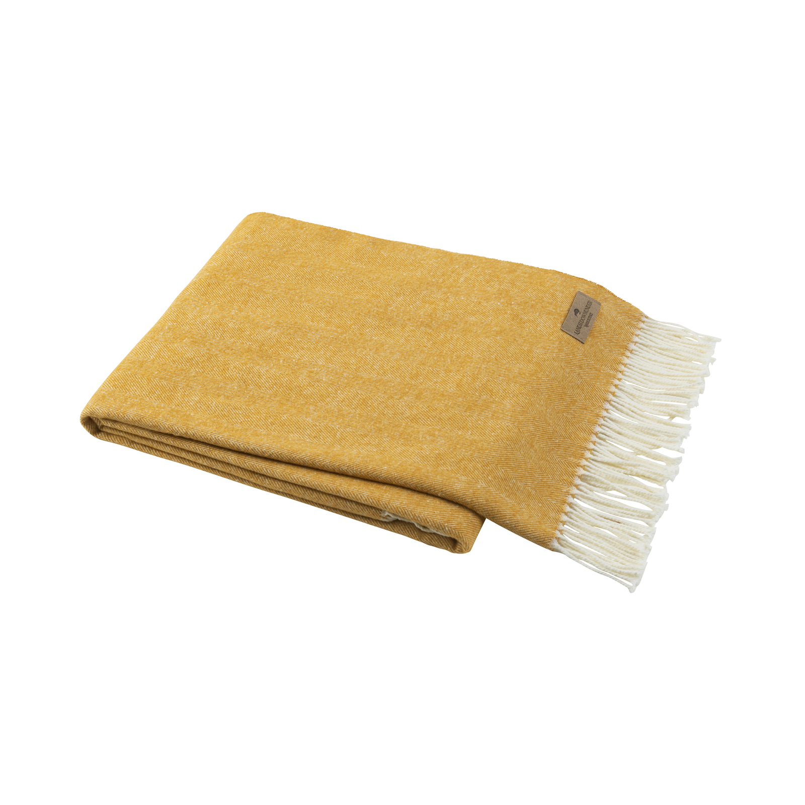 Ochre Italian Herringbone Throw | Italian Herringbone