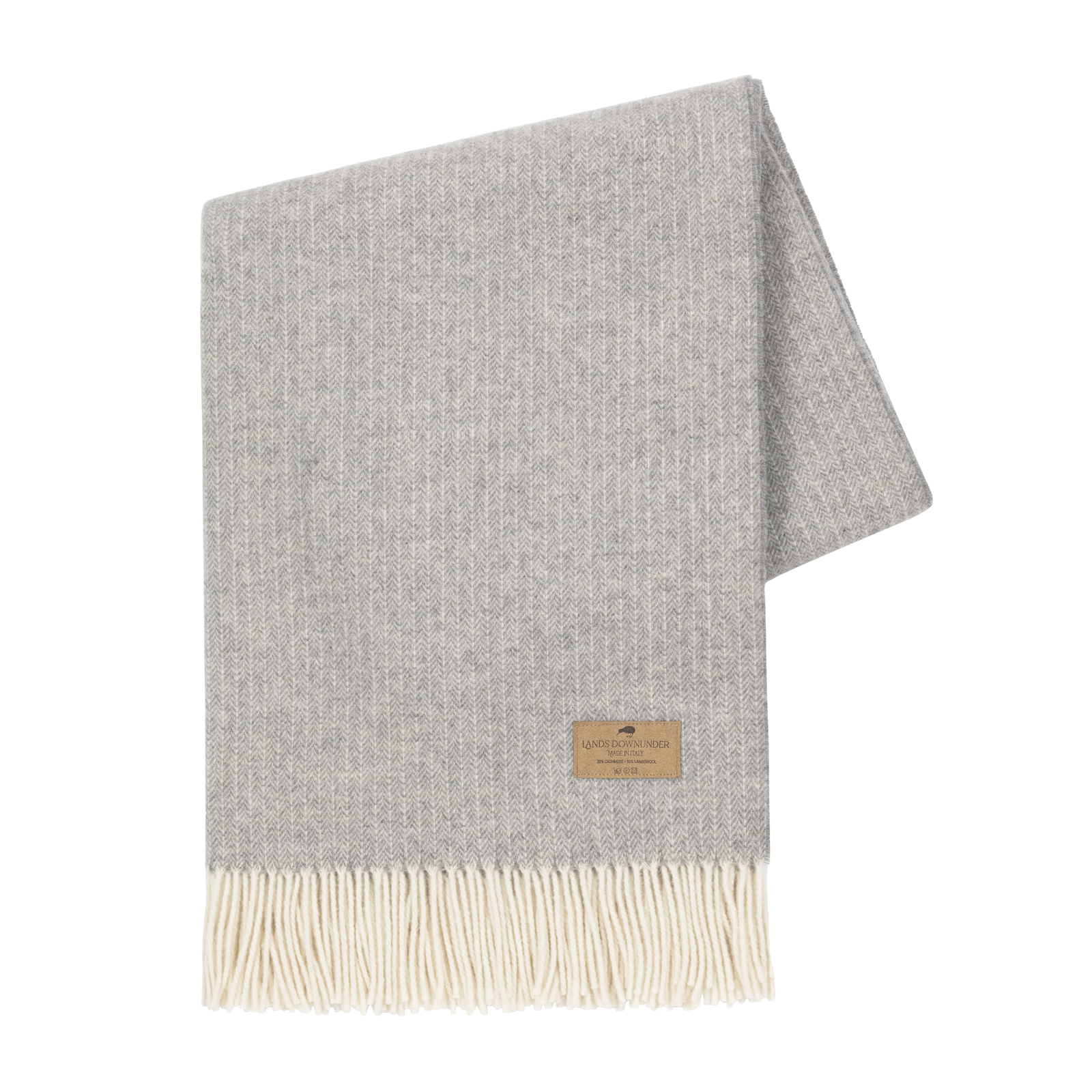 Silver Pinstripe Cashmere Throw | Pinstripe Cashmere