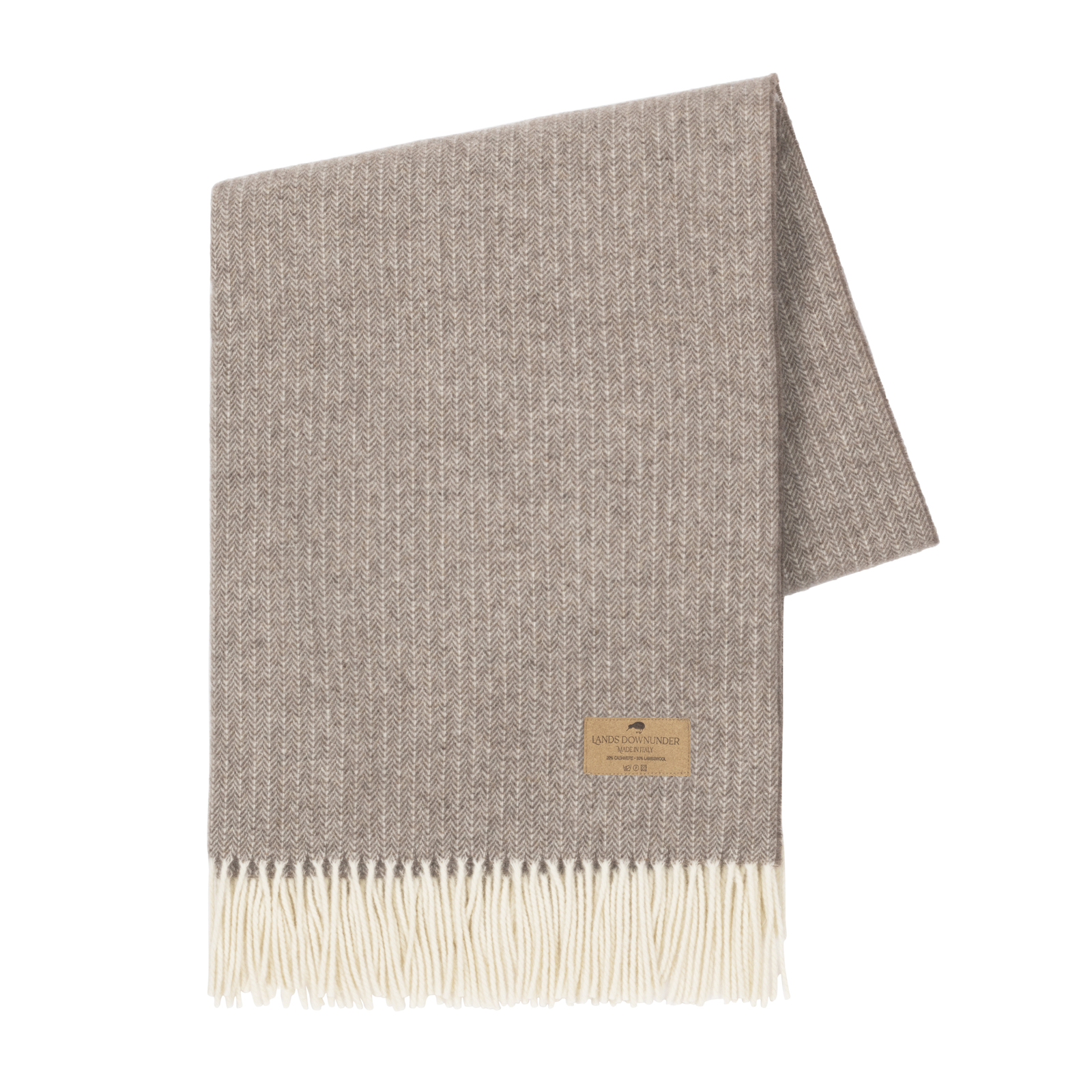 Taupe Pinstripe Cashmere Throw | Pinstripe Cashmere