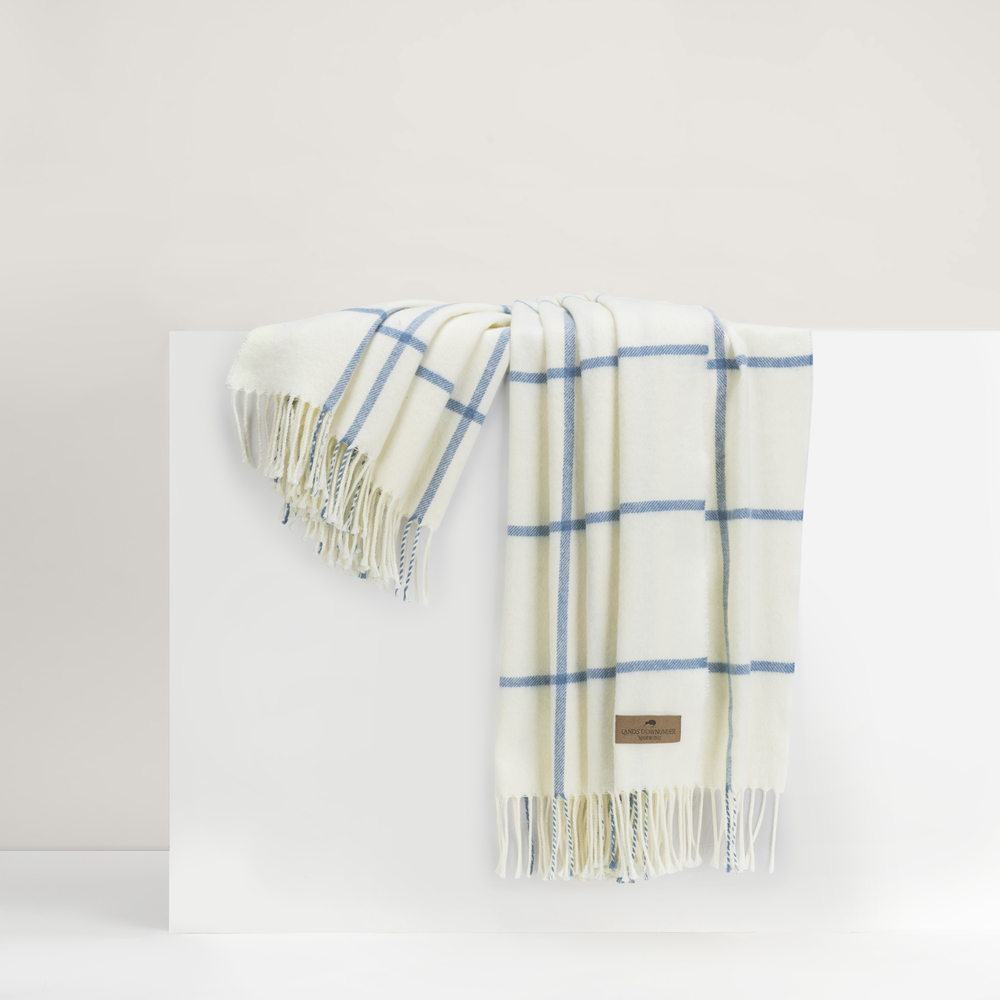 Blue Denim Lexington Plaid Throw | Lexington Plaid