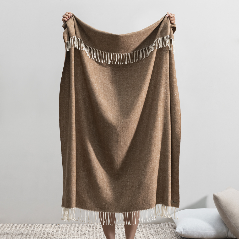 Saddle Italian Herringbone Throw | Italian Herringbone