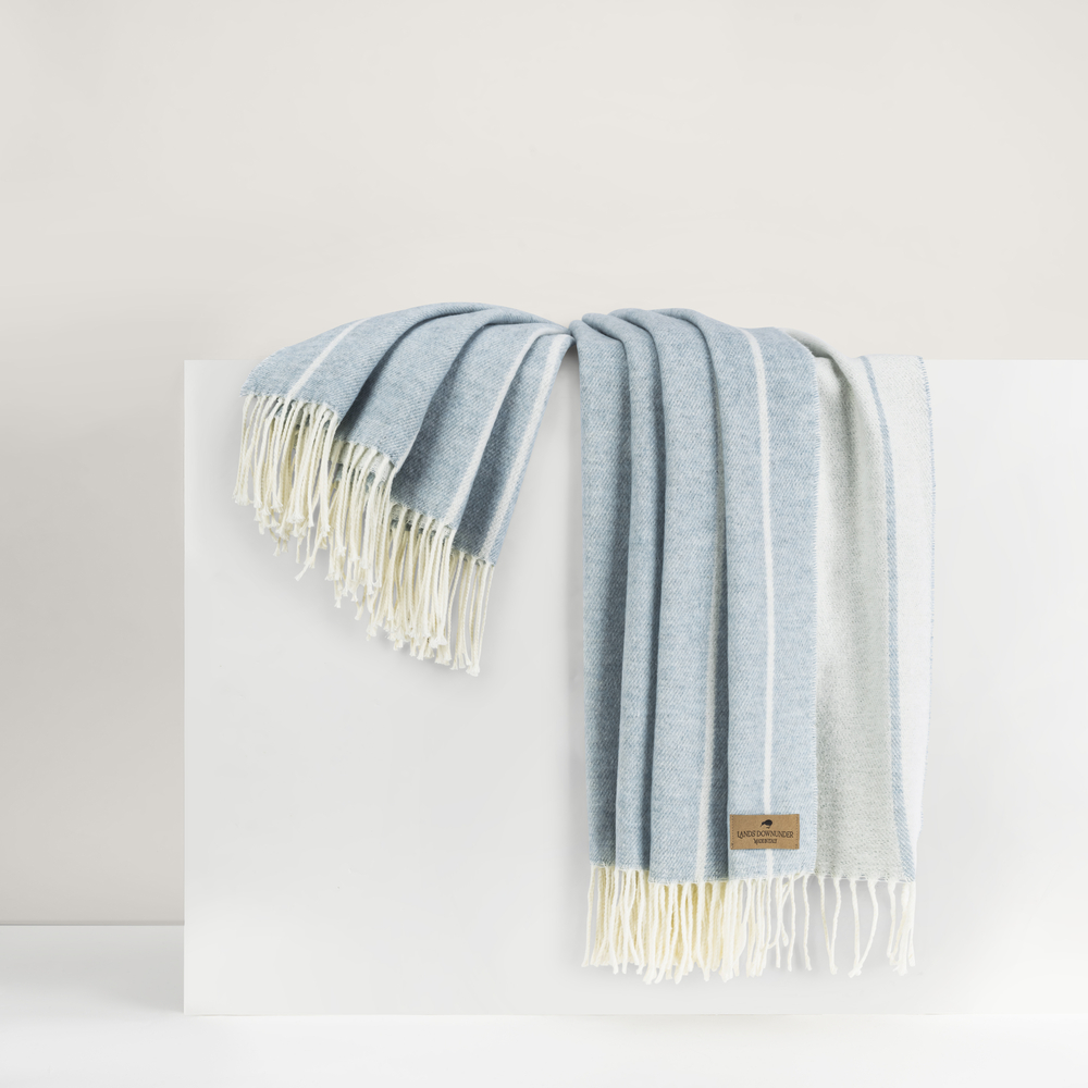 Crystal Blue Fiji Stripe Throw | Fiji Stripe Throw