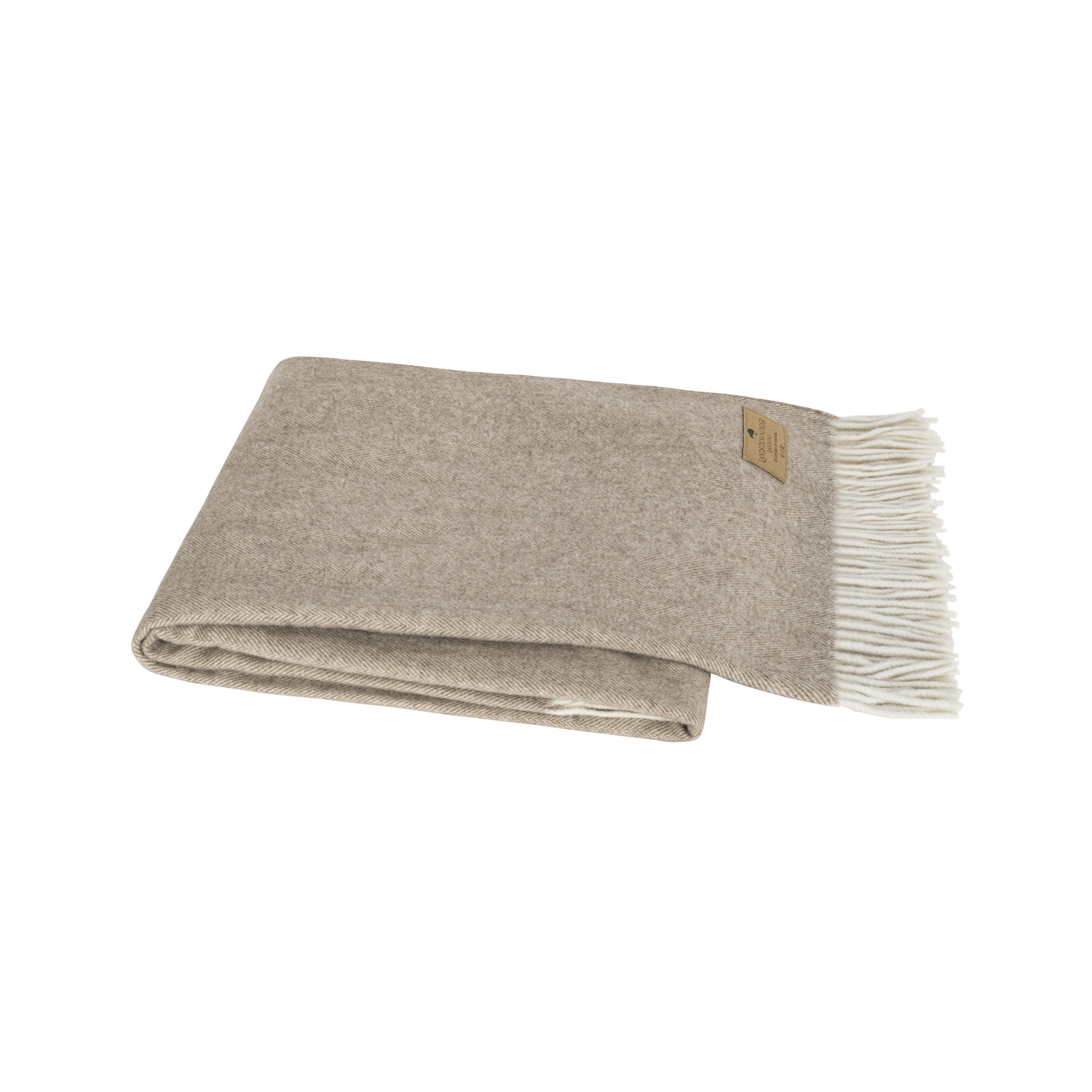 Taupe Herringbone Cashmere Throw | Herringbone Cashmere Throw