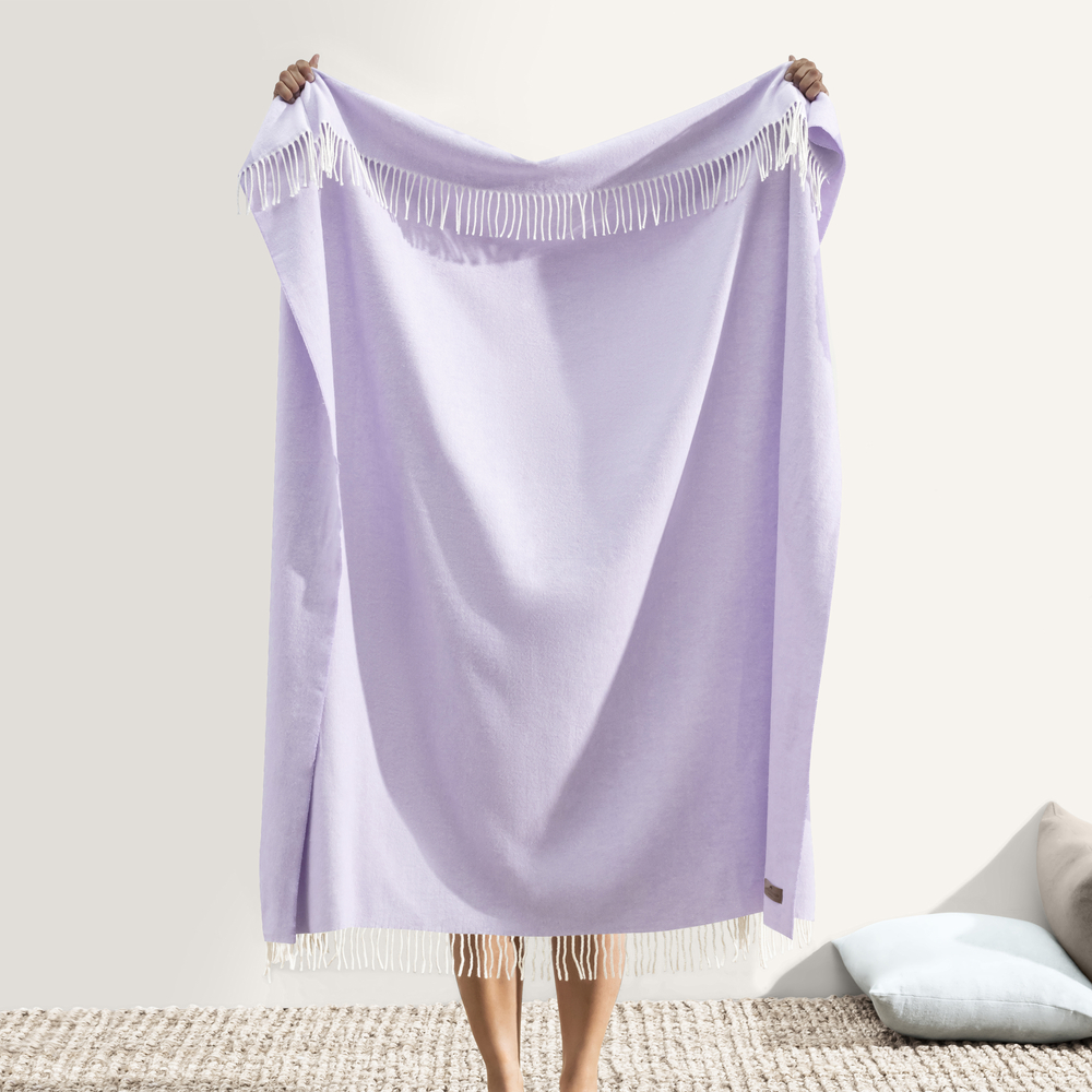 Lilac Italian Herringbone Throw | Italian Herringbone