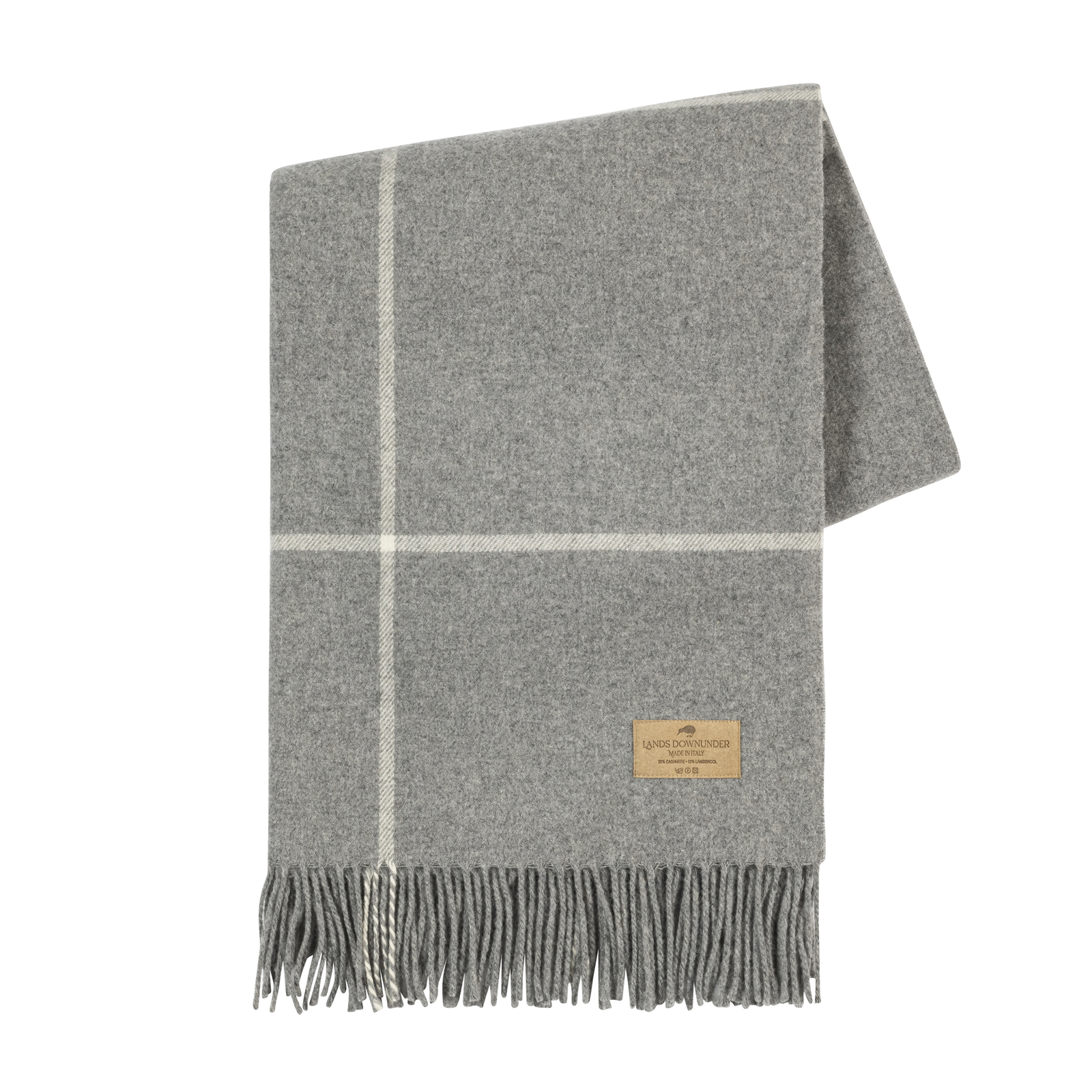 Gray Windowpane Cashmere Throw | Windowpane Cashmere