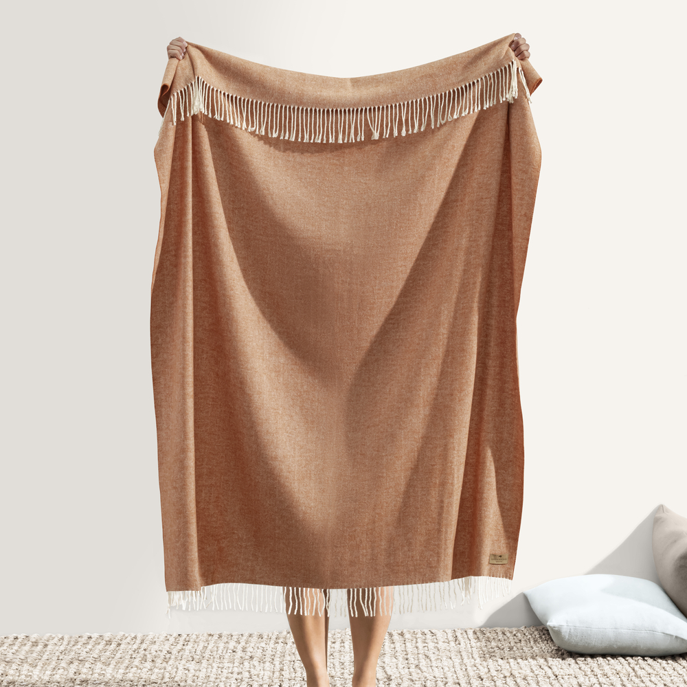 Copper Italian Herringbone Throw | Italian Herringbone