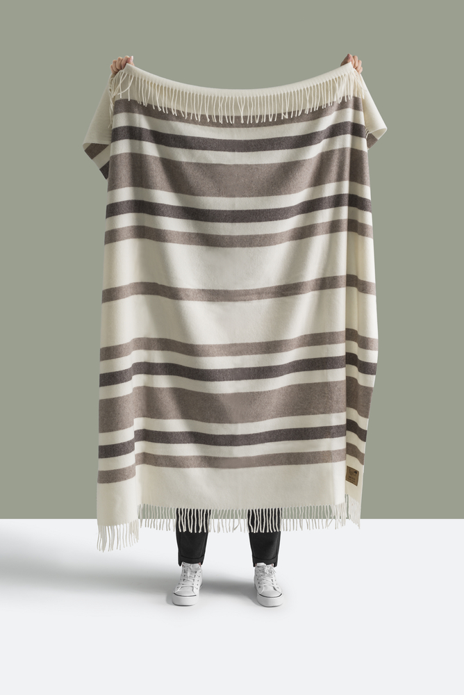 Beige and Taupe Italian Riviera Cashmere Throw | Riviera Cashmere