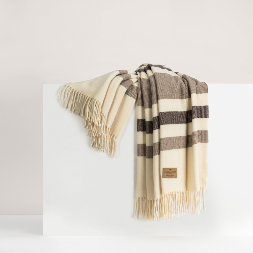 Beige and Taupe Italian Riviera Cashmere Throw | Riviera Cashmere