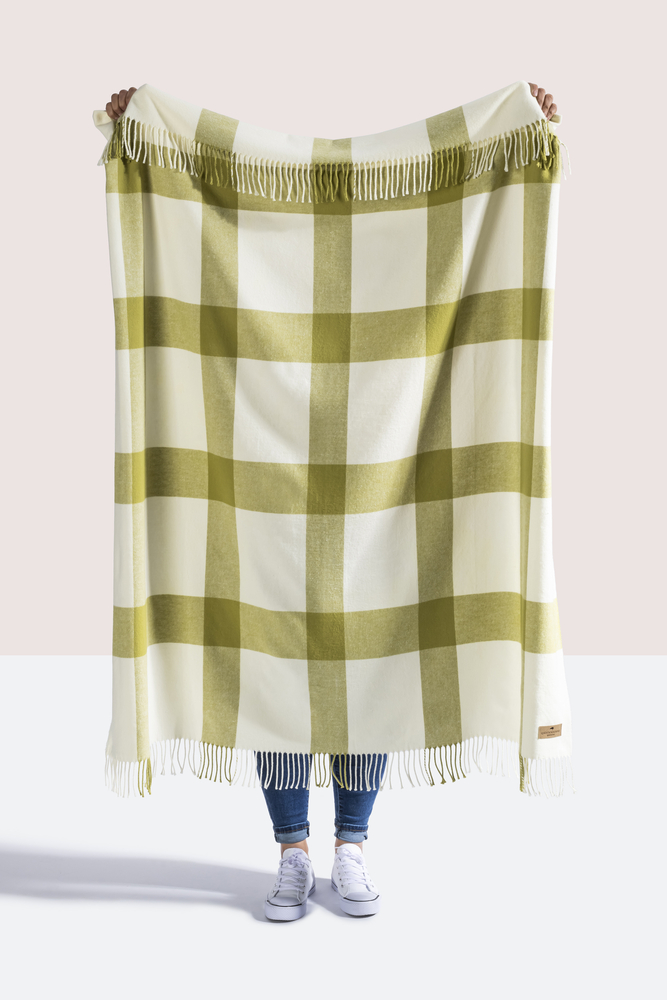 Lemongrass Wellington Plaid Throw | Wellington Plaid