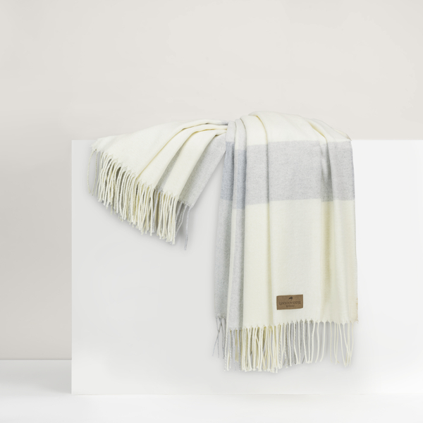 Silver Wellington Plaid Throw | Wellington Plaid