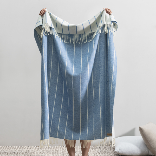 Blue Denim Fiji Stripe Throw | Fiji Stripe Throw