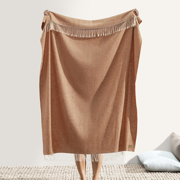 Copper Italian Herringbone Throw | Italian Herringbone