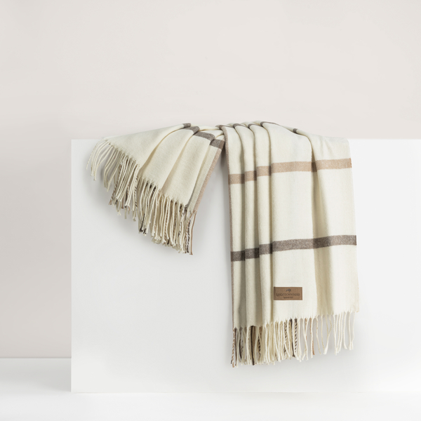 Barnwood/Dune Tattersall Plaid Throw | Tattersall Plaid