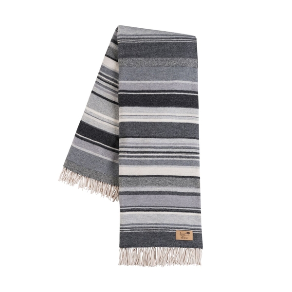 Milano Black Italian Blanket | Milano Striped Merino Wool
