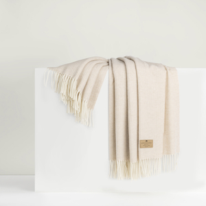 Sand Pinstripe Cashmere Throw | Pinstripe Cashmere