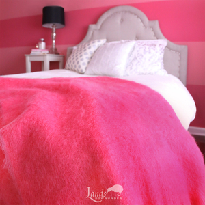 Hot Pink Brushed Mohair Throw | Mohair Throws